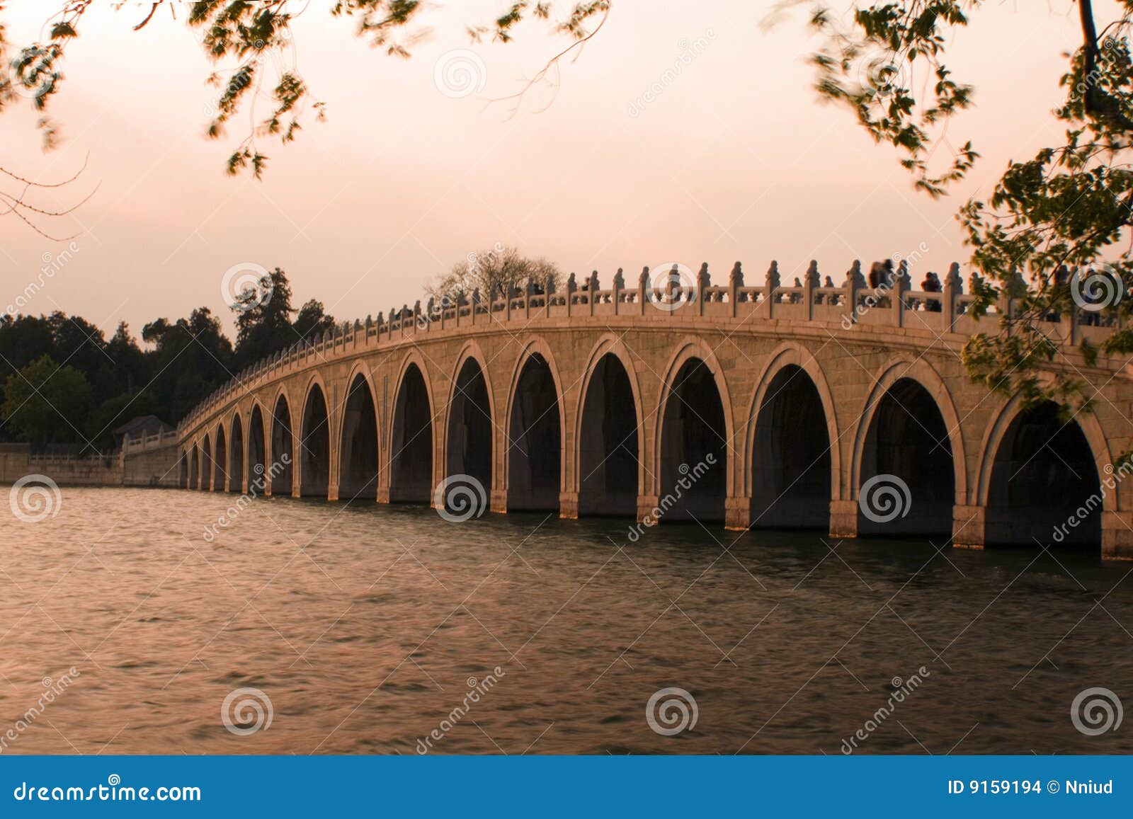 Famous Bridge in Beijing, at Sunset Stock Photo - Image of historical ...