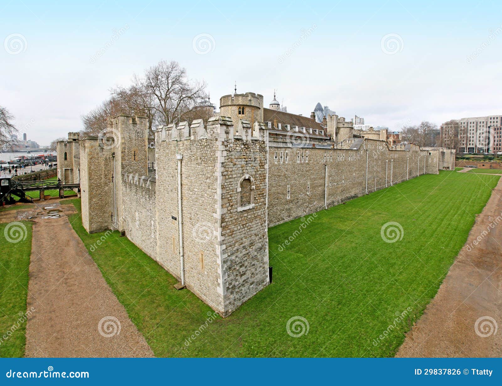 Tower of London wall stock photo. Image of museum, grass - 29837826