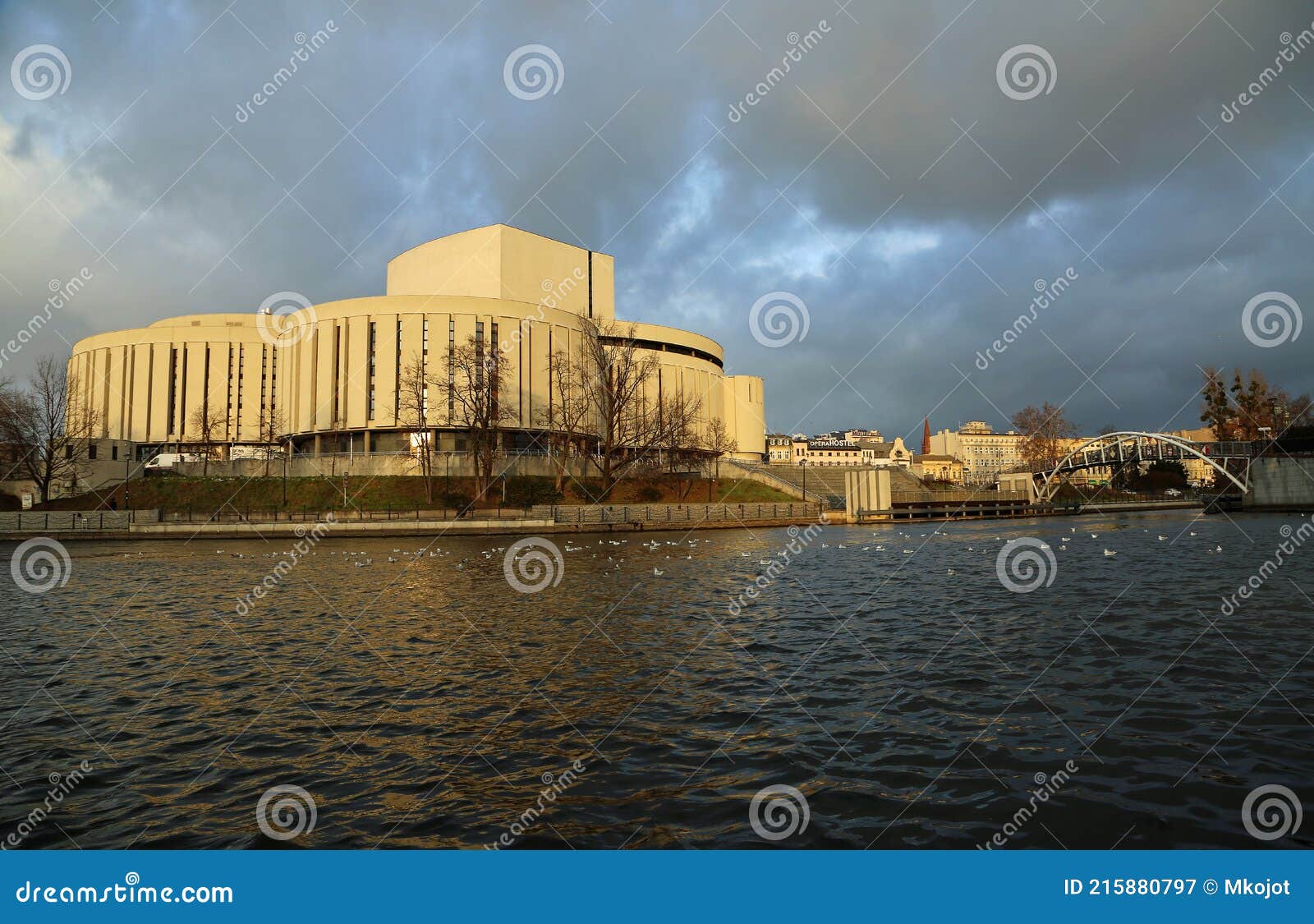Opera Nova at sunset stock image. Image of beauty, polska - 215880797