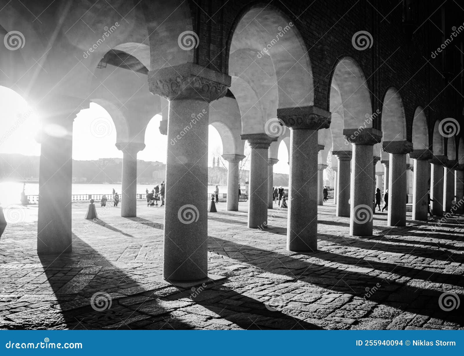 Famous Building with Pillars in Backlight Stock Photo - Image of white ...
