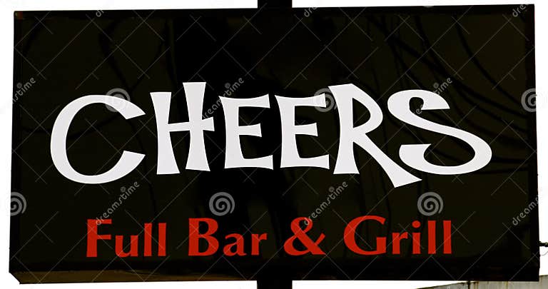 Cheers Bar Sign stock photo. Image of downtown, beer - 50761686
