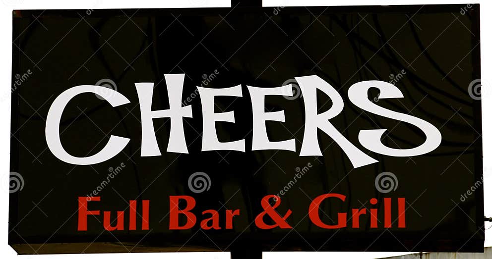 Cheers Bar Sign stock photo. Image of downtown, beer - 50761686