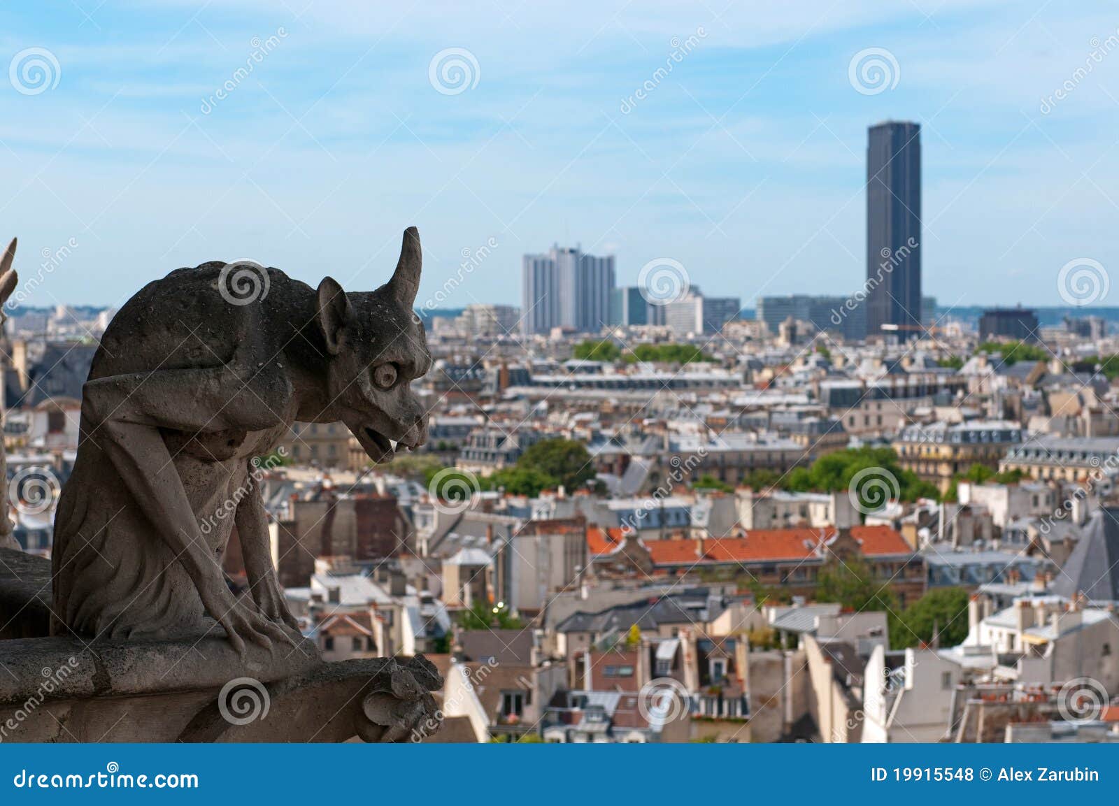 Famous Chimera Overlooking the Montparnasse Tower Stock Photo - Image ...
