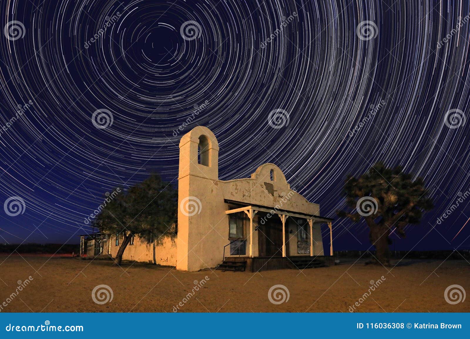 Night Time Famous Church from Kill Bill Under Time Lapsed Stars Stock ...