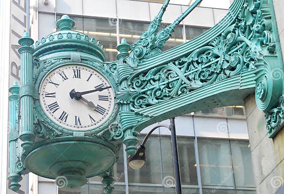 Famous clock in Chicago stock photo. Image of chicago - 15091020