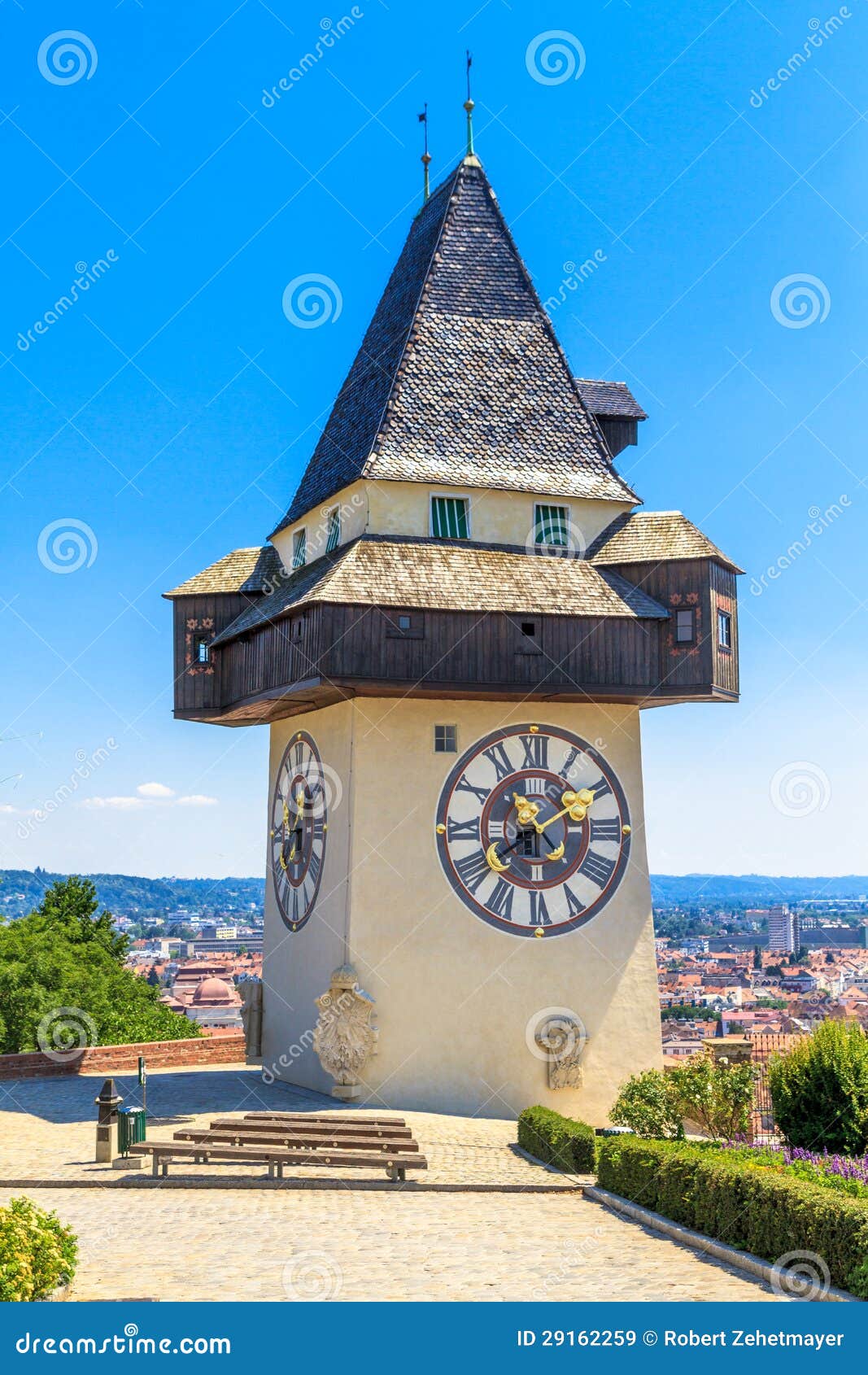 Famous Clock Tower in Graz, Austria Stock Image - Image of austrian ...