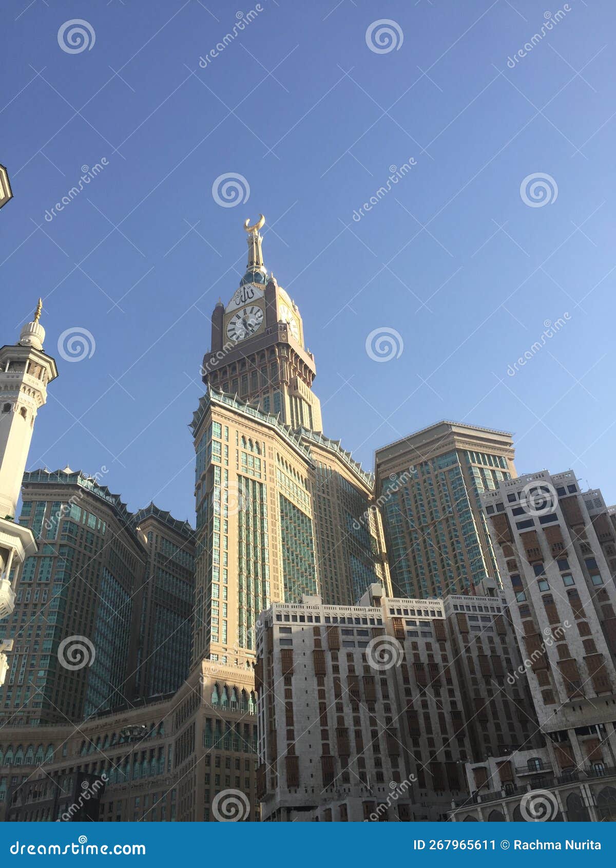 The Famous Clock Tower in Mecca Stock Image - Image of surrounded ...