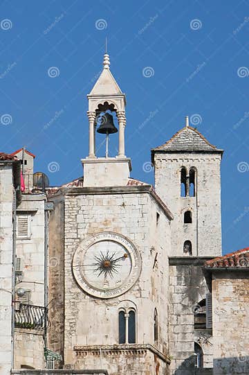 Famous Clock Tower in Split, Croatia Stock Photo - Image of croatia ...