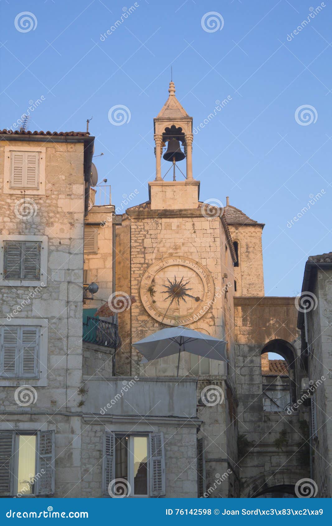 Famous Clock Tower in Split Stock Photo - Image of history, cement ...