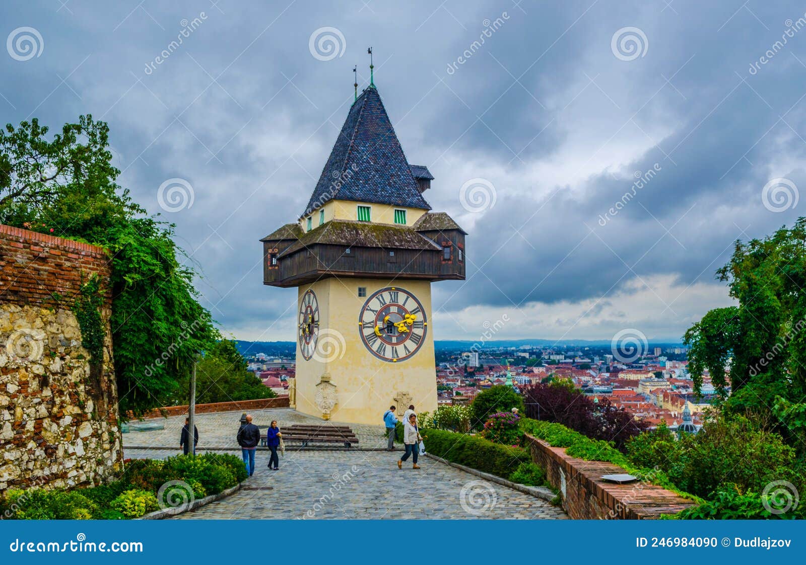 Famous Clock Tower & X28;Uhrturm& X29; in Graz, Styria, Austria...IMAGE ...