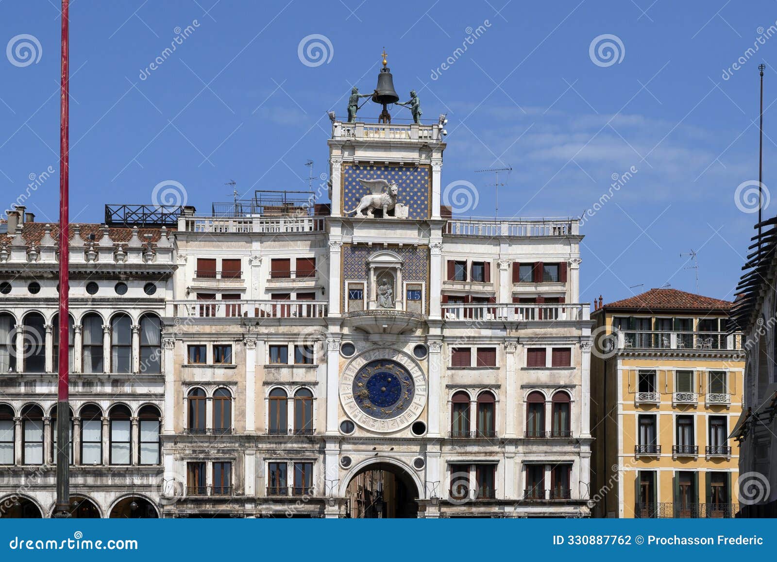 Famous clock tower, Venice stock photo. Image of blue - 330887762