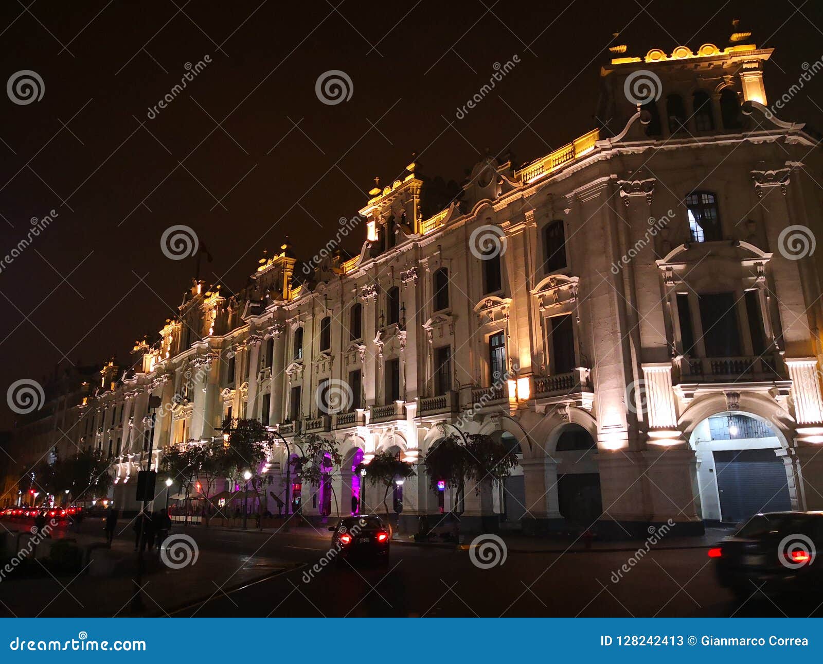 Lima in the night stock image. Image of peru, light - 128242413