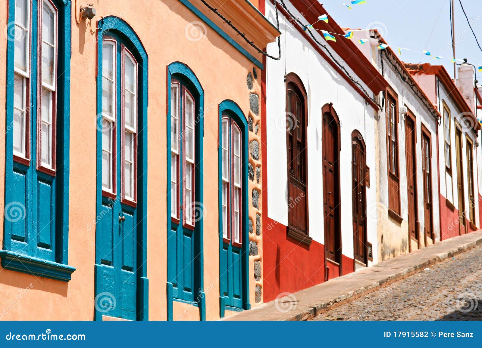 Famous Colored Houses in La Palma Stock Photo - Image of islands, spain ...