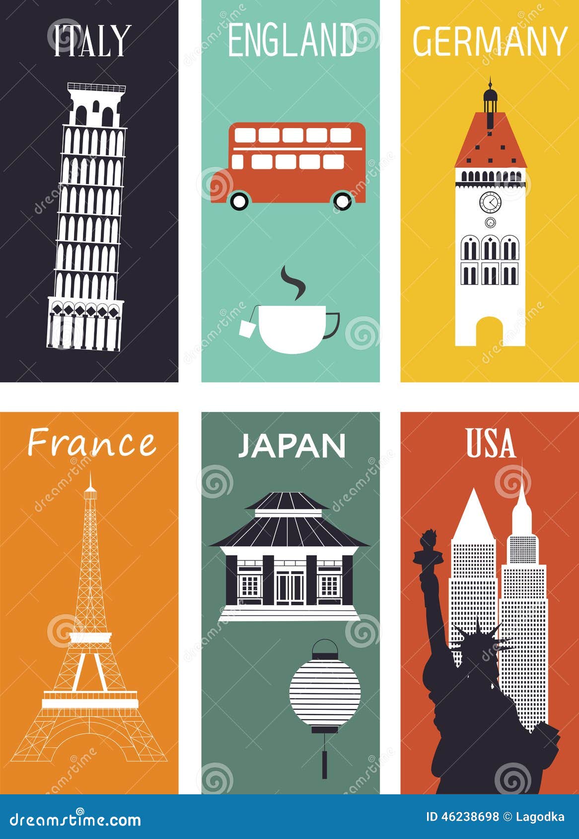 Famous country. stock vector. Illustration of eiffel - 46238698