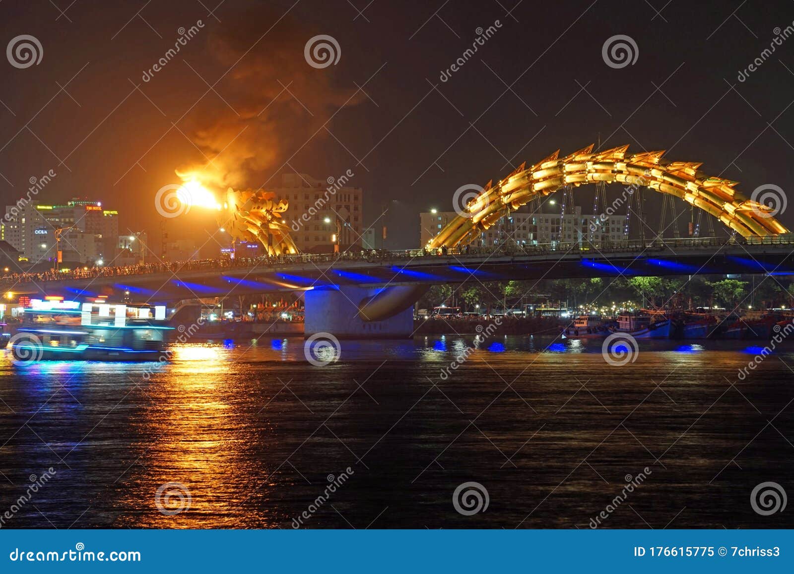 Famous Dragon Bridge in Da Nang Editorial Image - Image of atmospheric ...