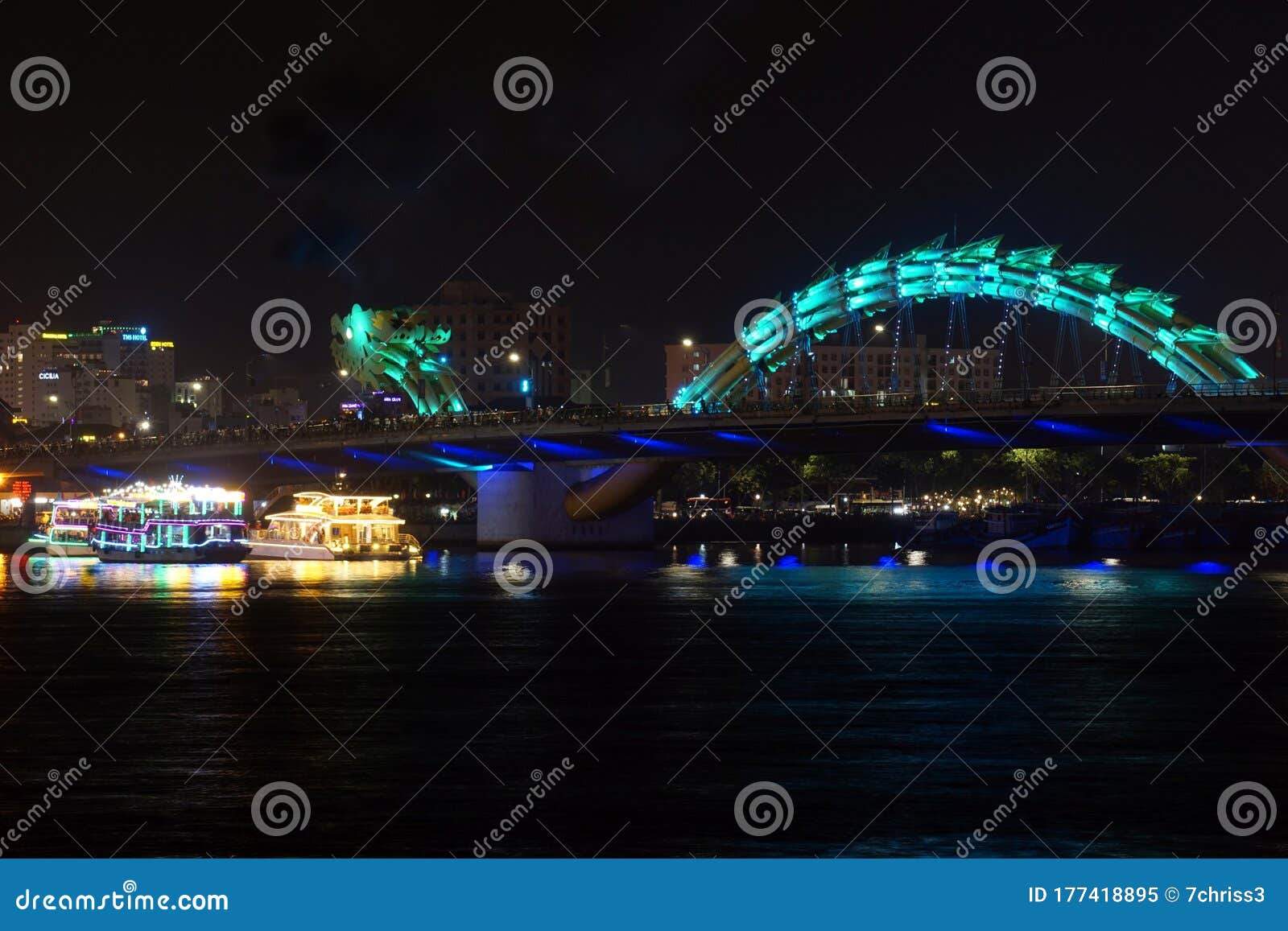 Famous Dragon Bridge in Da Nang Editorial Image - Image of atmospheric ...