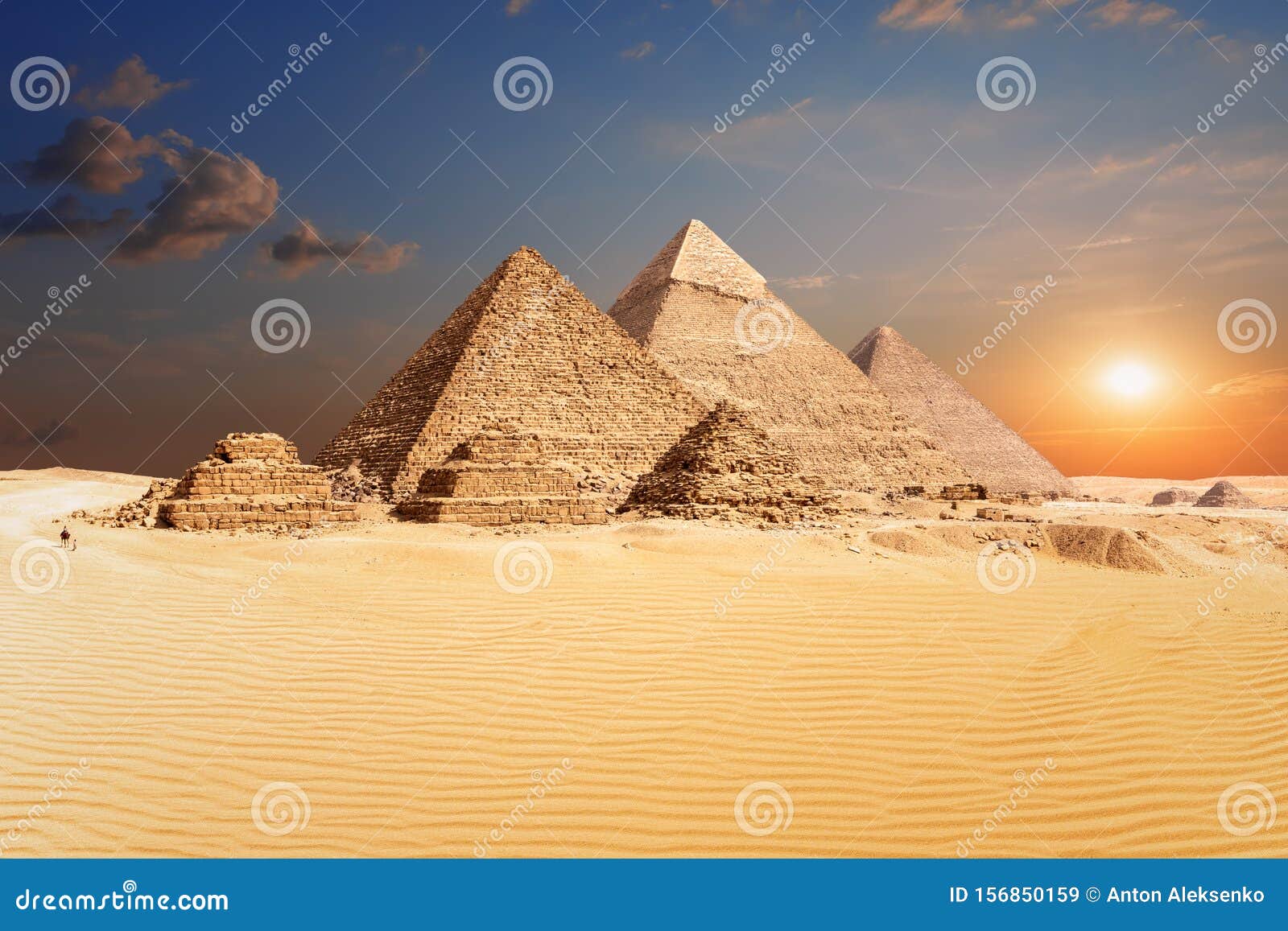 Famous Egyptian Pyramids of Giza, Beautiful View Stock Image - Image of ...