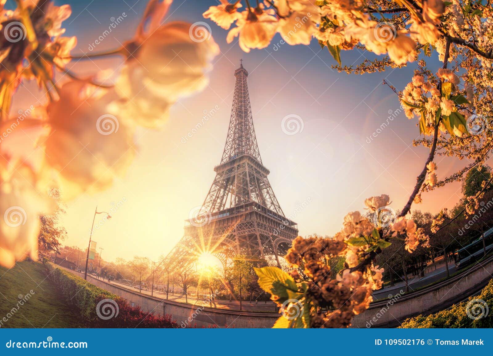 Eiffel Tower during Spring Time in Paris, France Stock Photo - Image of ...
