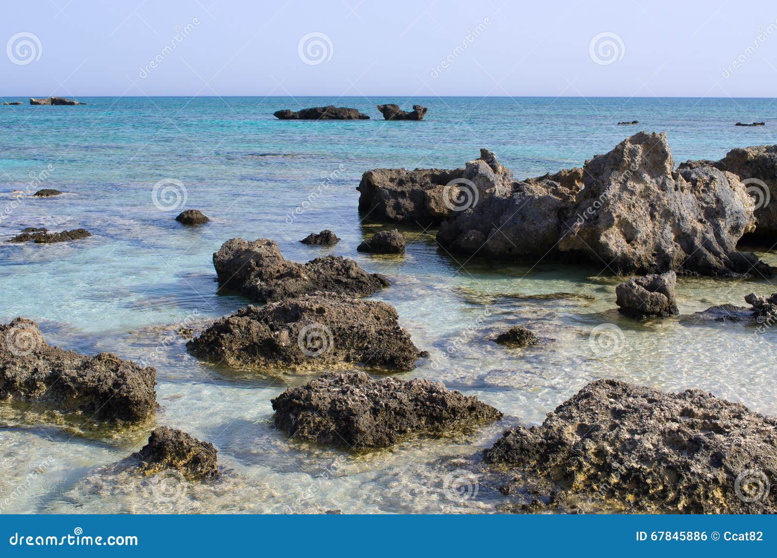Famous Elafonissi Beach with Pink Sand, Crete Stock Photo - Image of ...