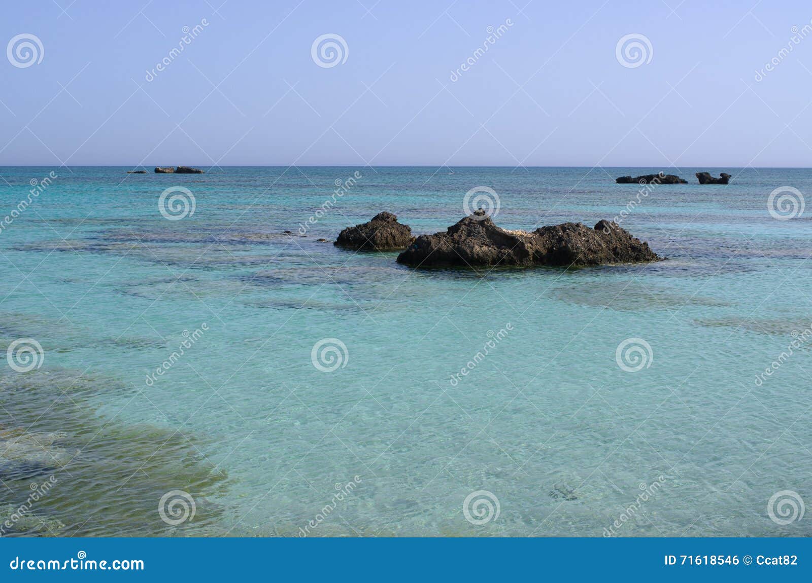 Famous Elafonissi Beach With Pink Sand, Crete Royalty-Free Stock ...
