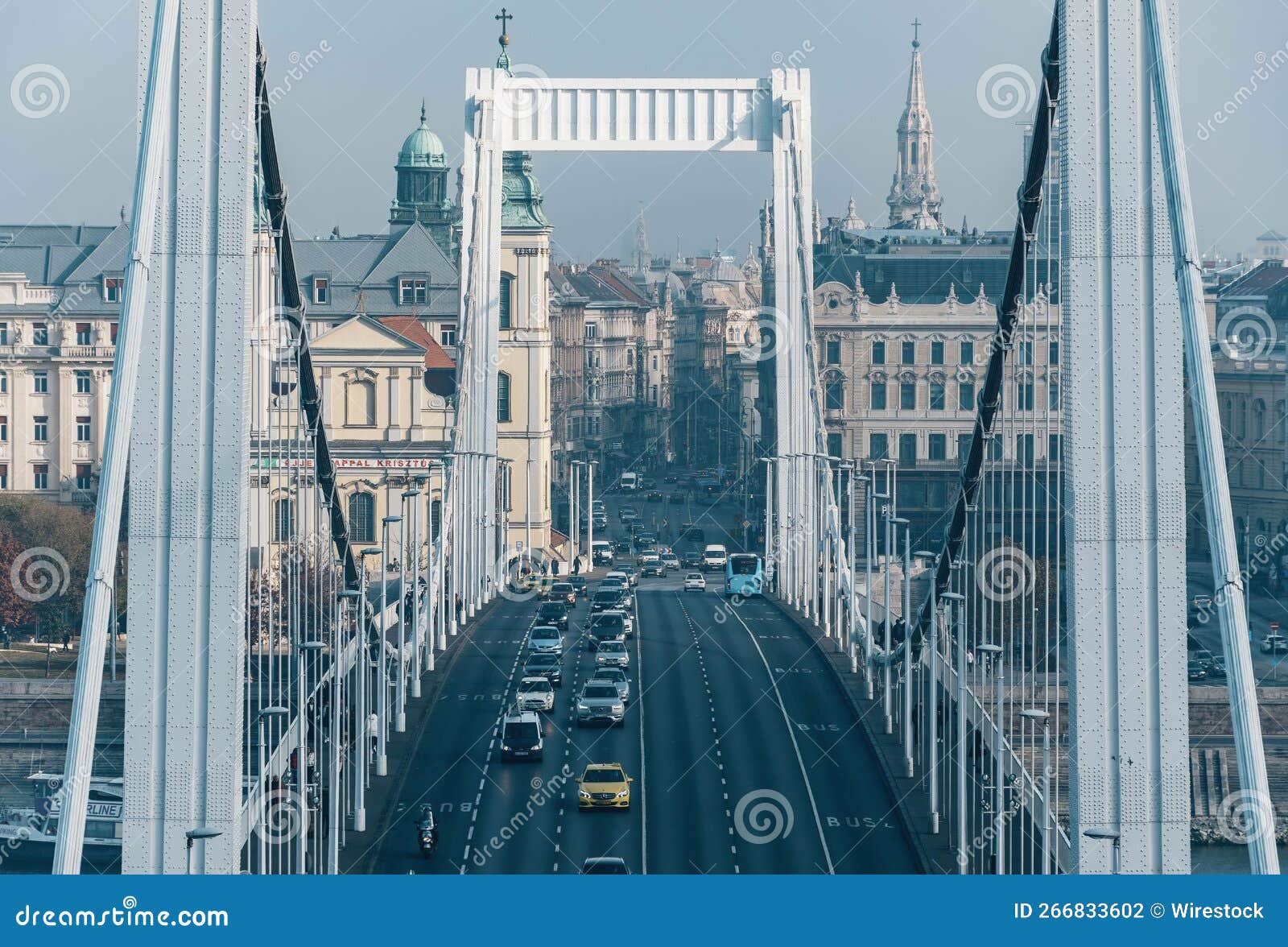 Famous Elisabeth Bridge Over the Danube River in Budapest, Hungary ... Famous Elisabeth Bridge Over the Danube River in Budapest, Hungary ...