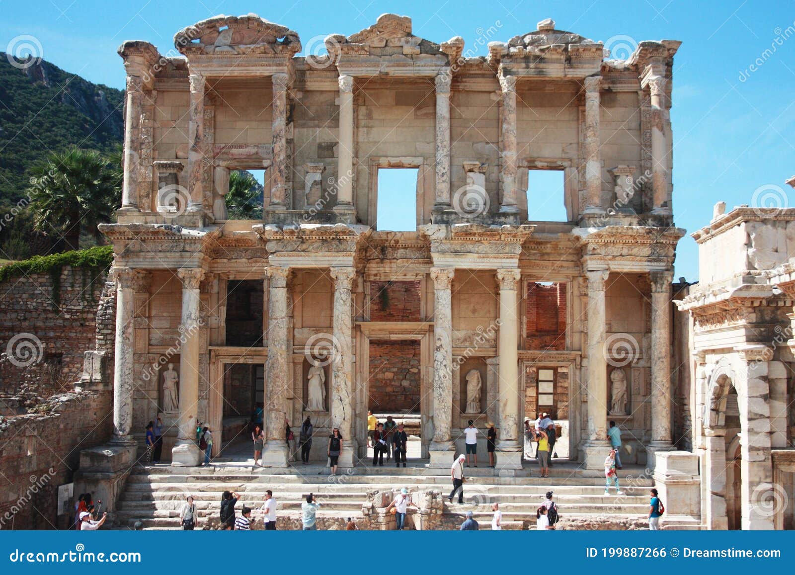 The Famous Facade of Celsus Library Ephesus in Turkey Editorial Photo ...