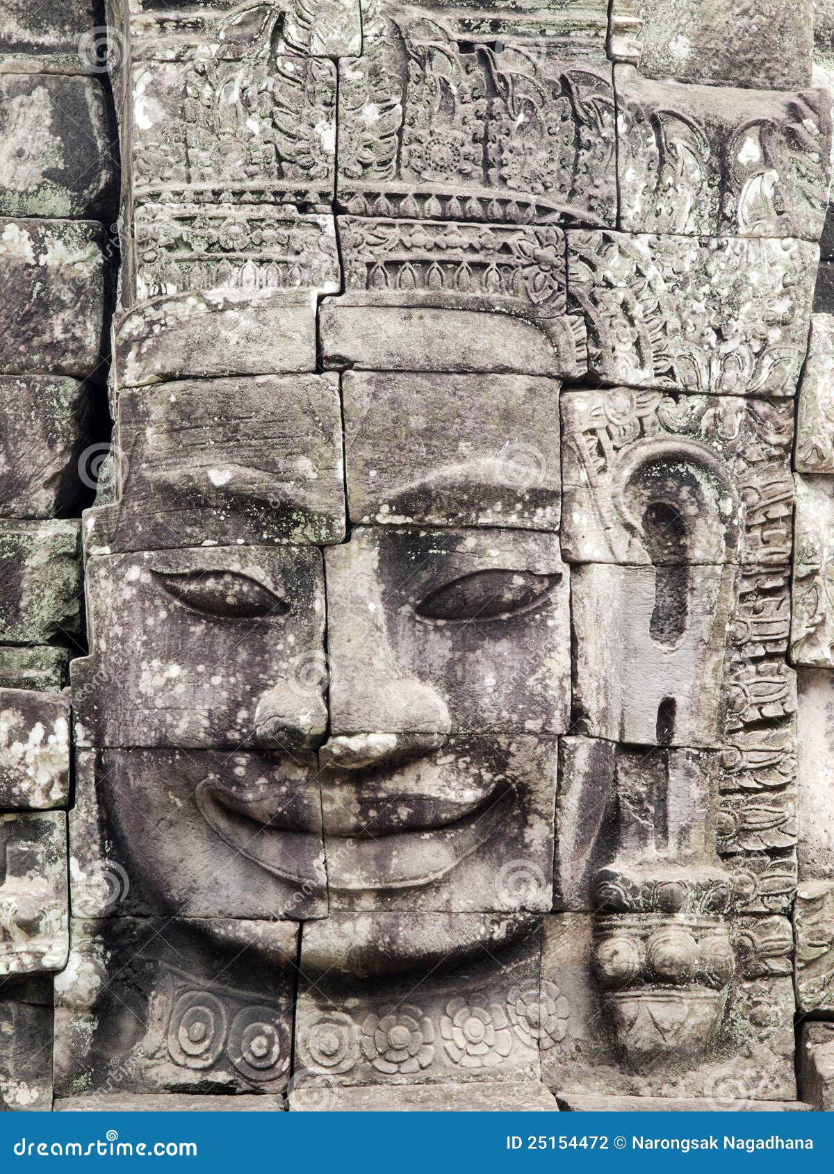 Famous Face of Bayon Temple Stock Photo - Image of details, famous ...
