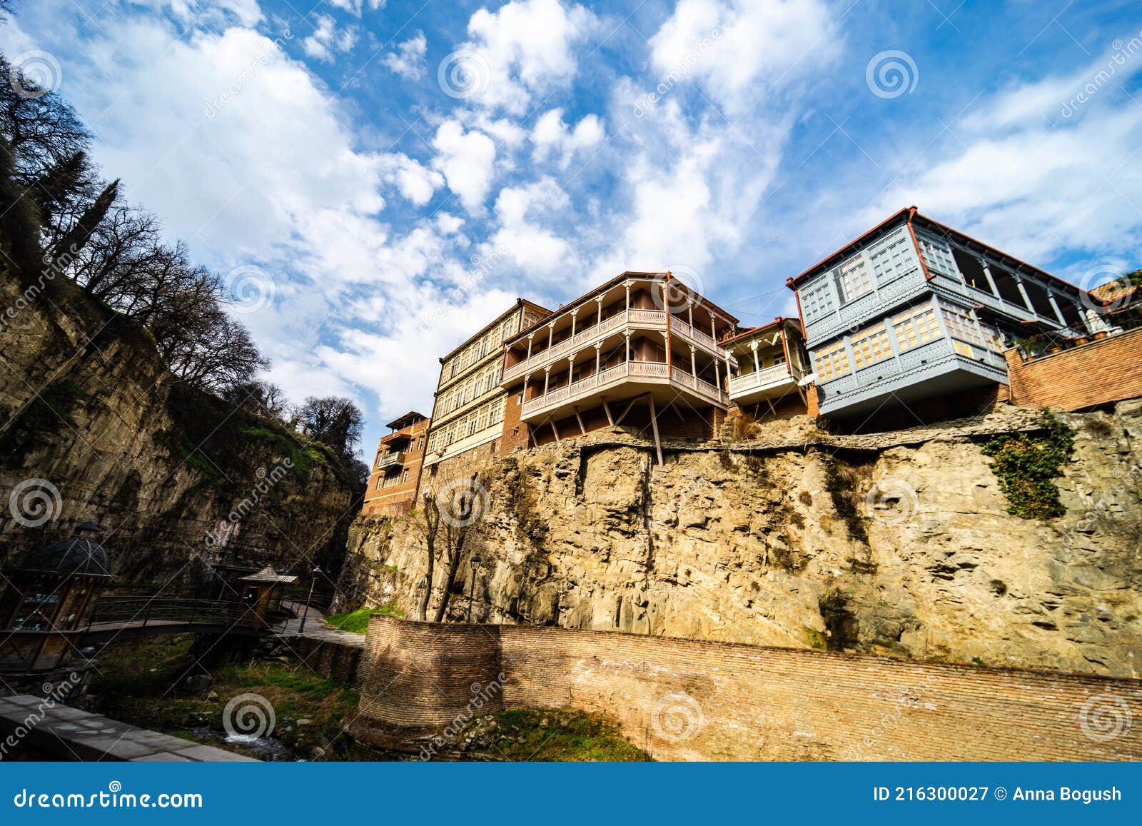 Famous Fig Ravine in Old Tbilisi Stock Image - Image of balconies ...