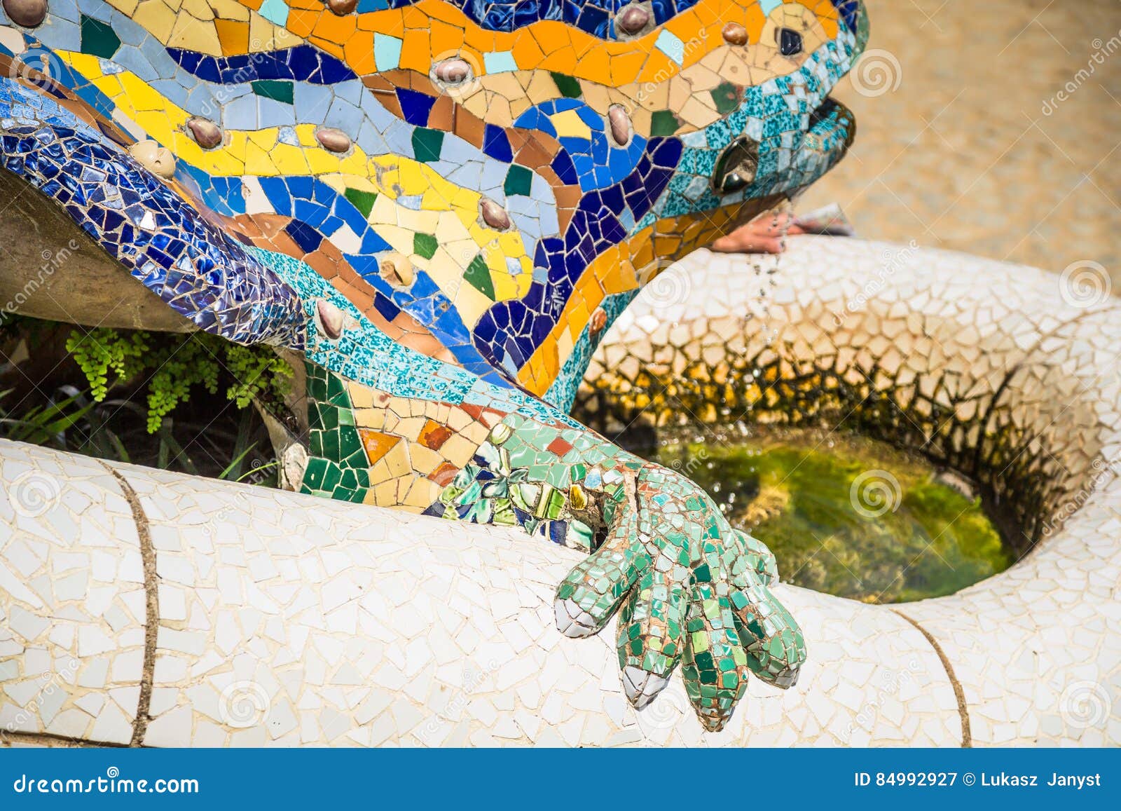 Famous Gaudi Lizard in Park Guell, Barcelona, Spain Stock Image - Image ...