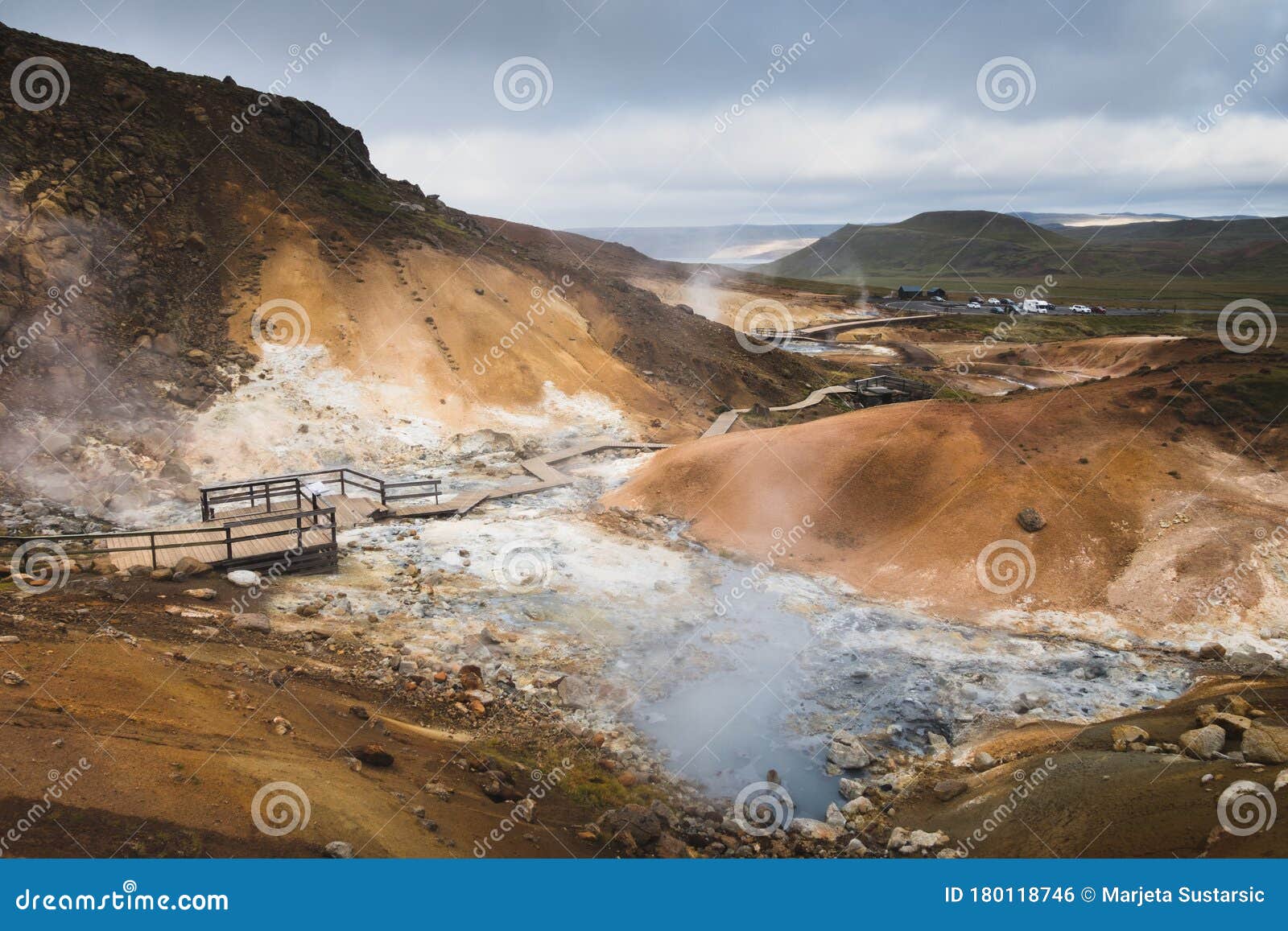 Geothermal Area in Iceland stock photo. Image of people - 180118746