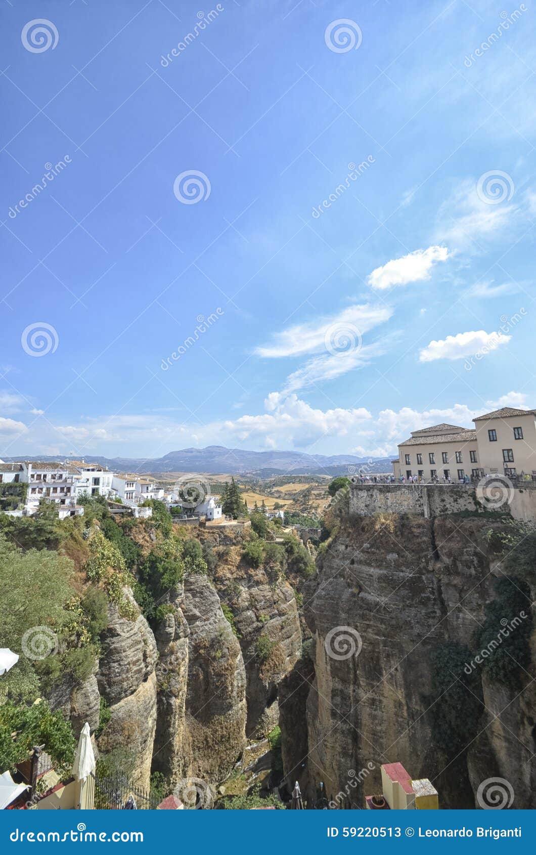 The famous gorge of Ronda stock image. Image of limestone - 59220513