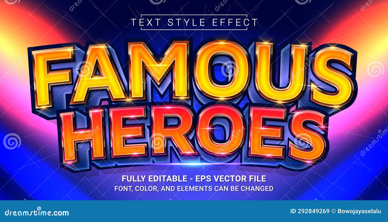 Famous Heroes Text Style Effect. Editable Graphic Text Template Stock ...
