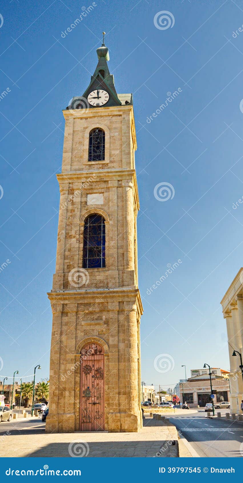 The Famous Jaffa Clock Tower Stock Image - Image of historic ...