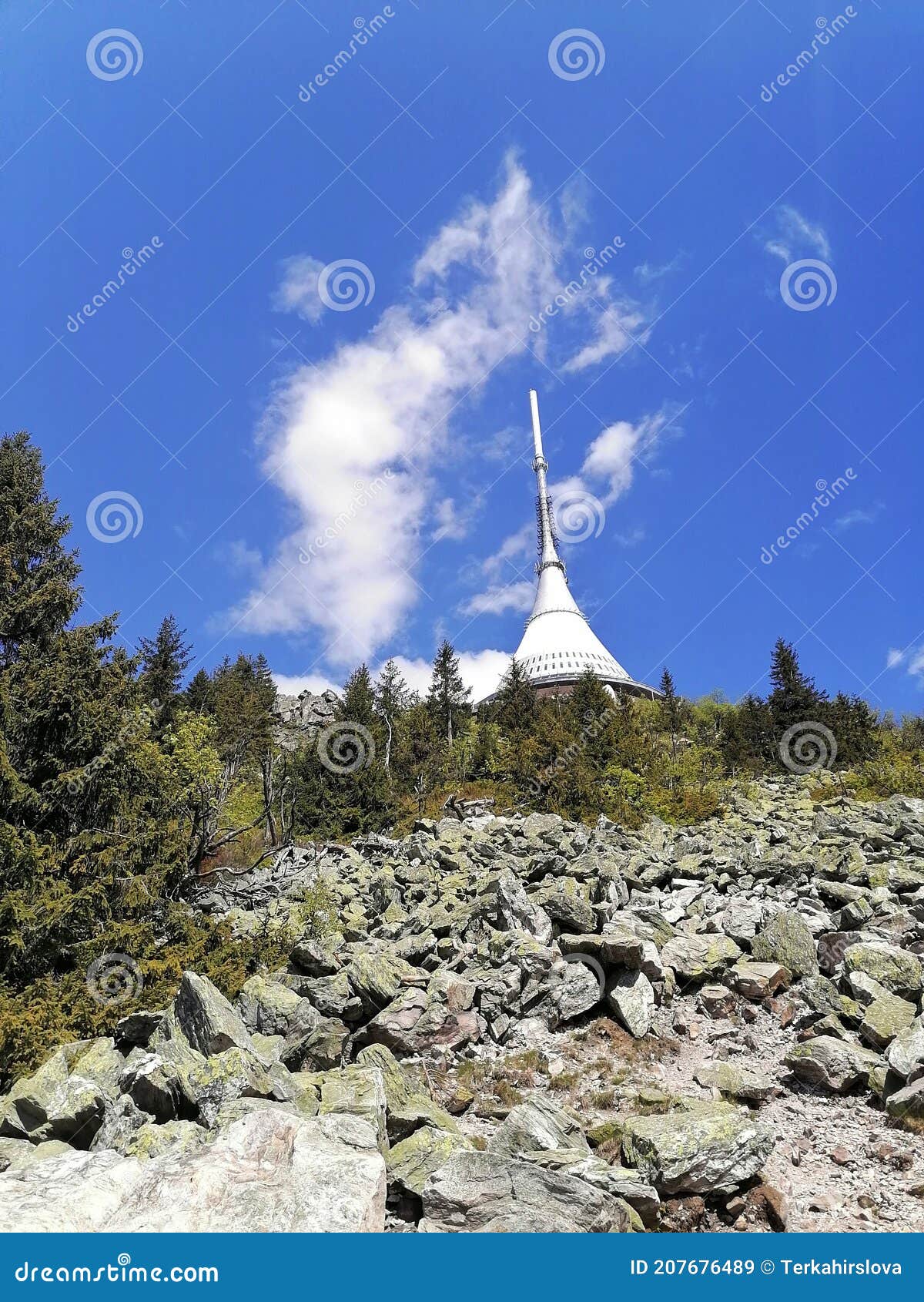 Jested tower stock image. Image of landmark, mountain - 207676489
