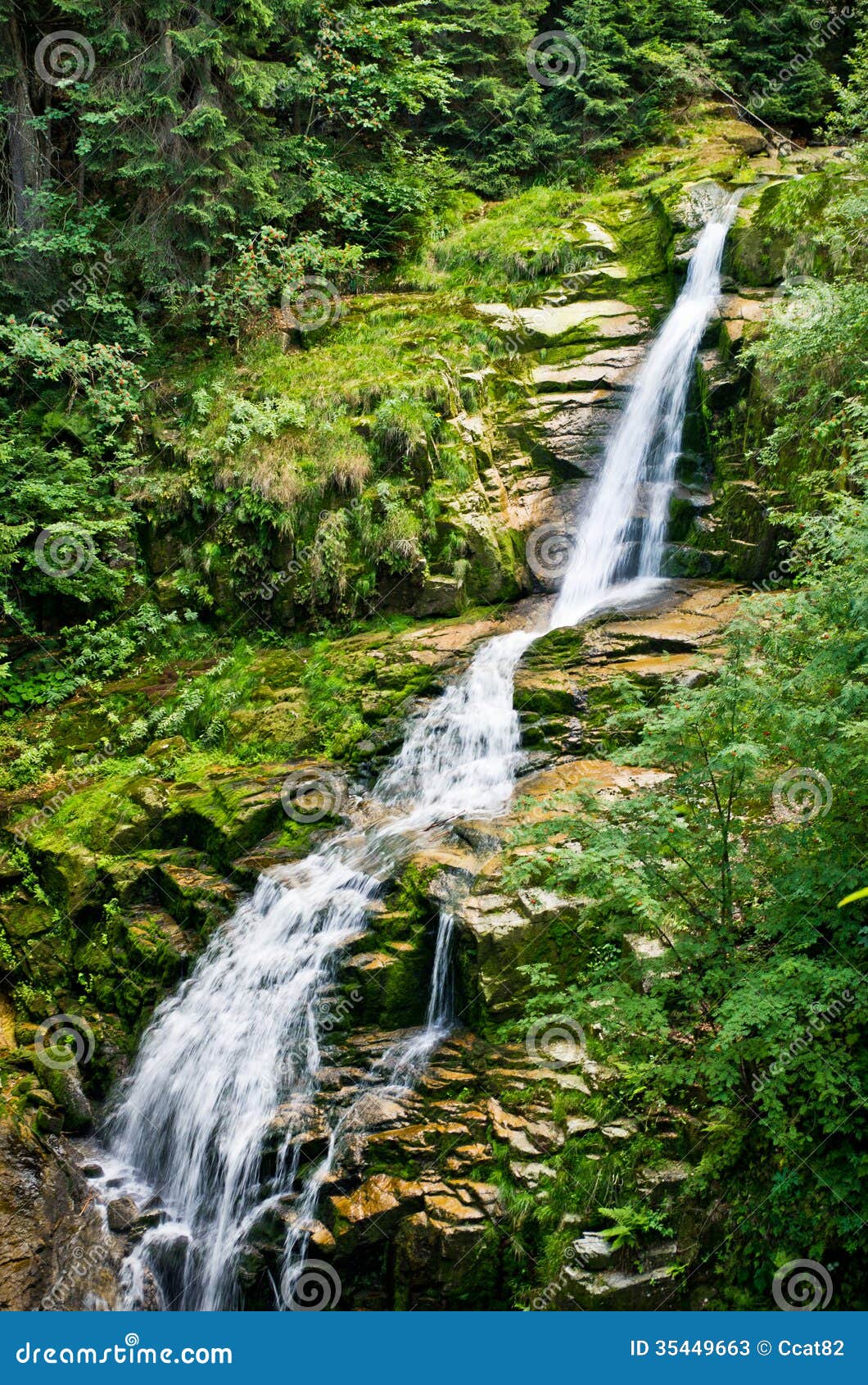 Famous Kamienczyk Waterfall, Poland Stock Image - Image of nature ...