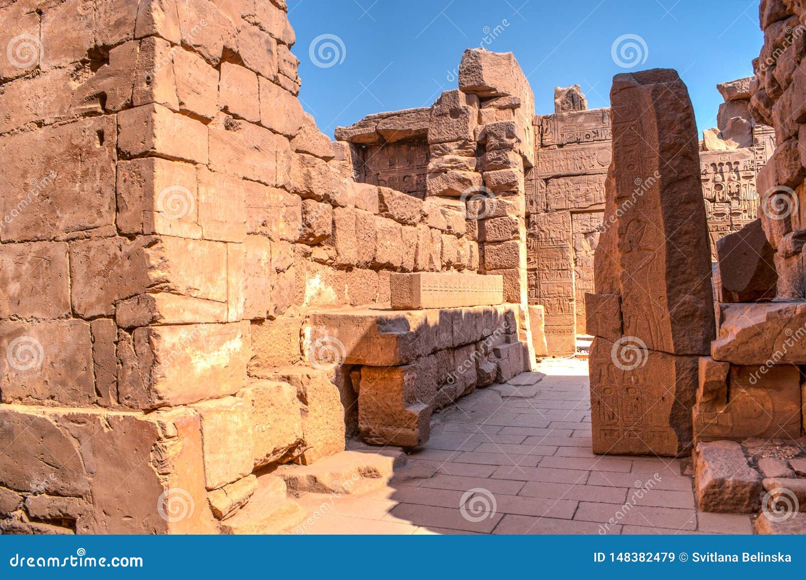Famous Karnak Temple Complex of Amon Ra in Luxor Stock Image - Image of ...