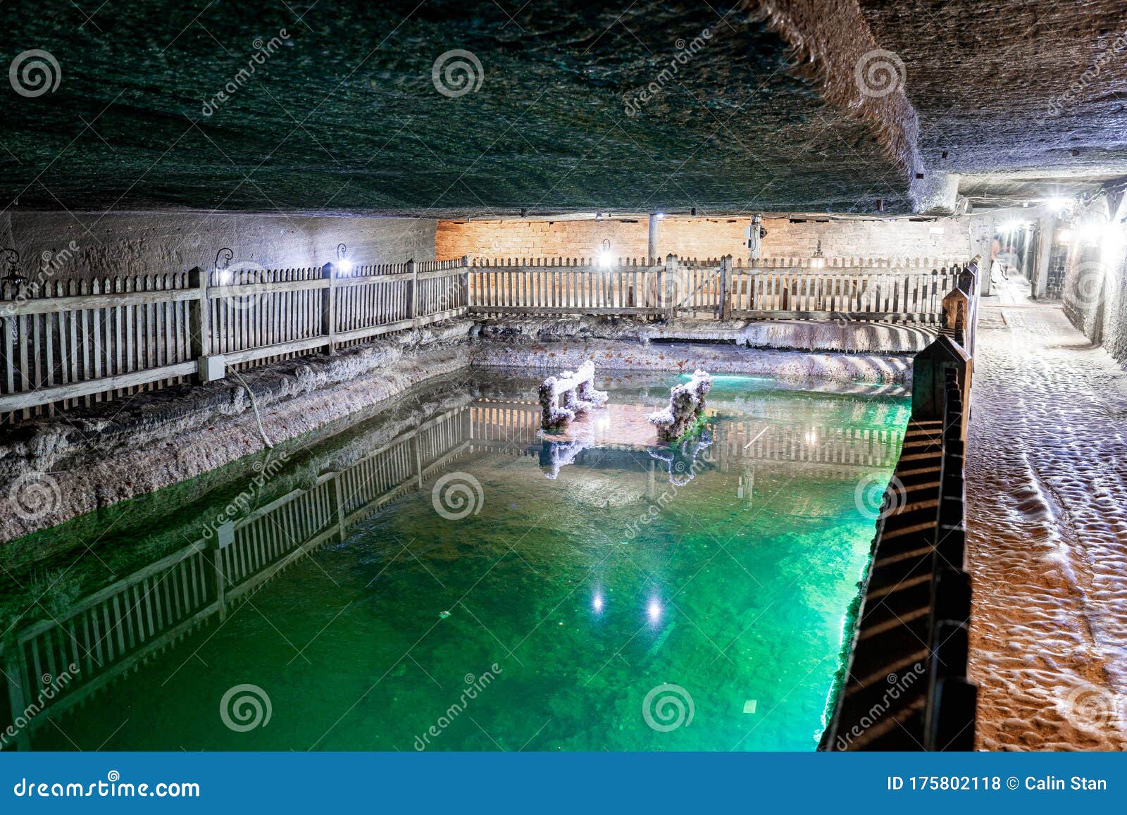 Inside Cacica Salt Mine Detail , Romania Bucovina Travel Royalty-Free ...