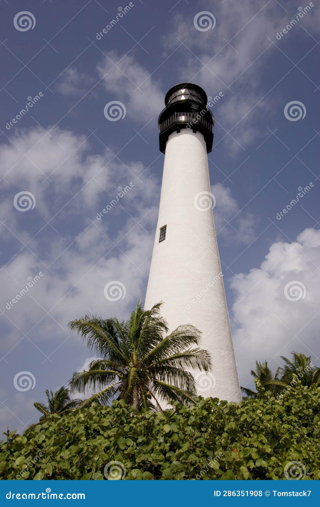 Cape Florida Lighthouse on Key Biscayne, Florida Stock Photo - Image of ...