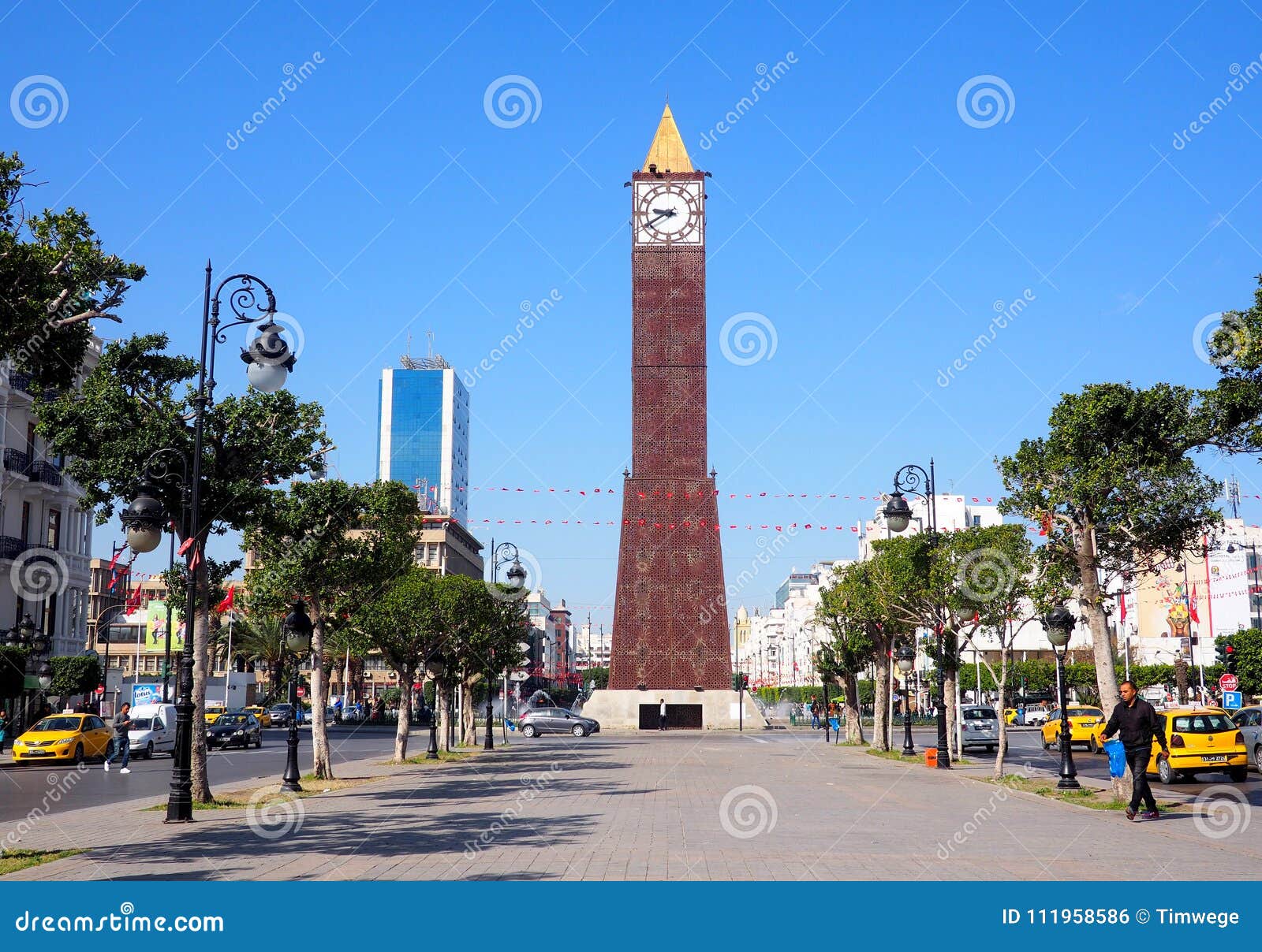 Famous Landmark Clock Tower in Downtown Tunis Editorial Photo - Image ...