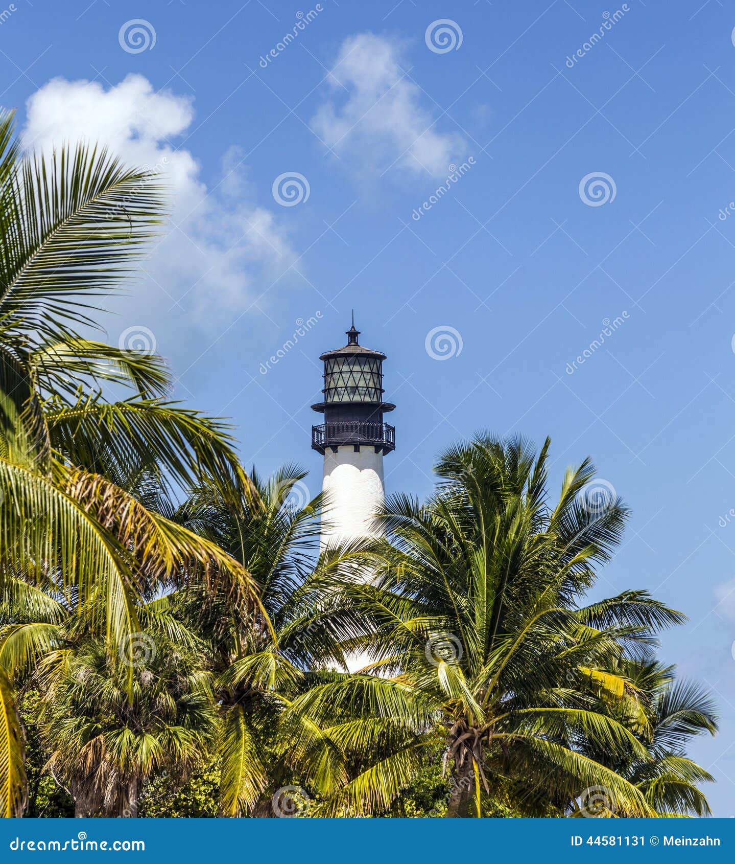 Famous Lighthouse at Cape Florida at Key Biscayne Stock Image - Image ...