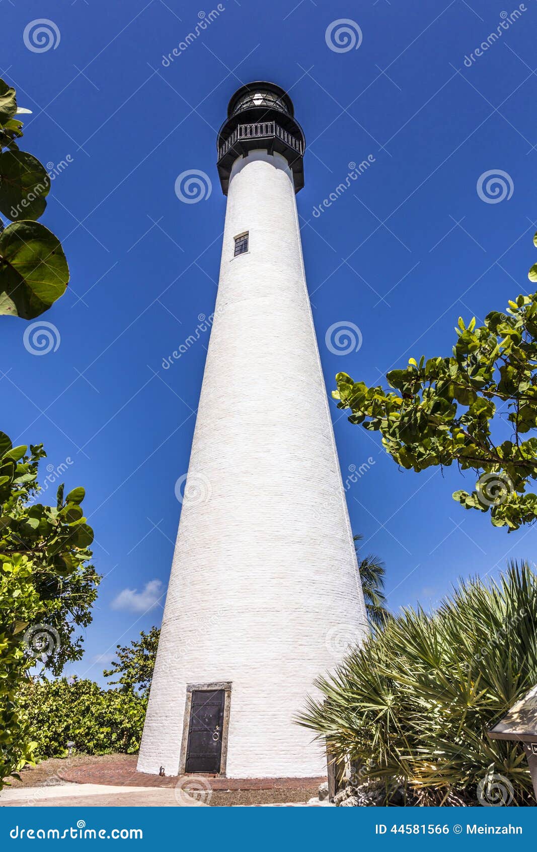 Famous Lighthouse at Cape Florida at Key Biscayne Stock Photo - Image ...