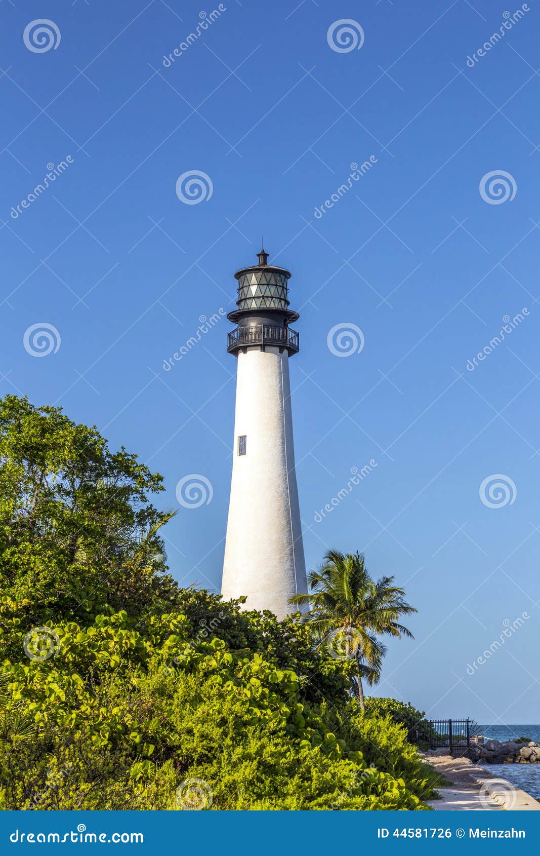 Famous Lighthouse at Cape Florida at Key Biscayne Stock Photo - Image ...