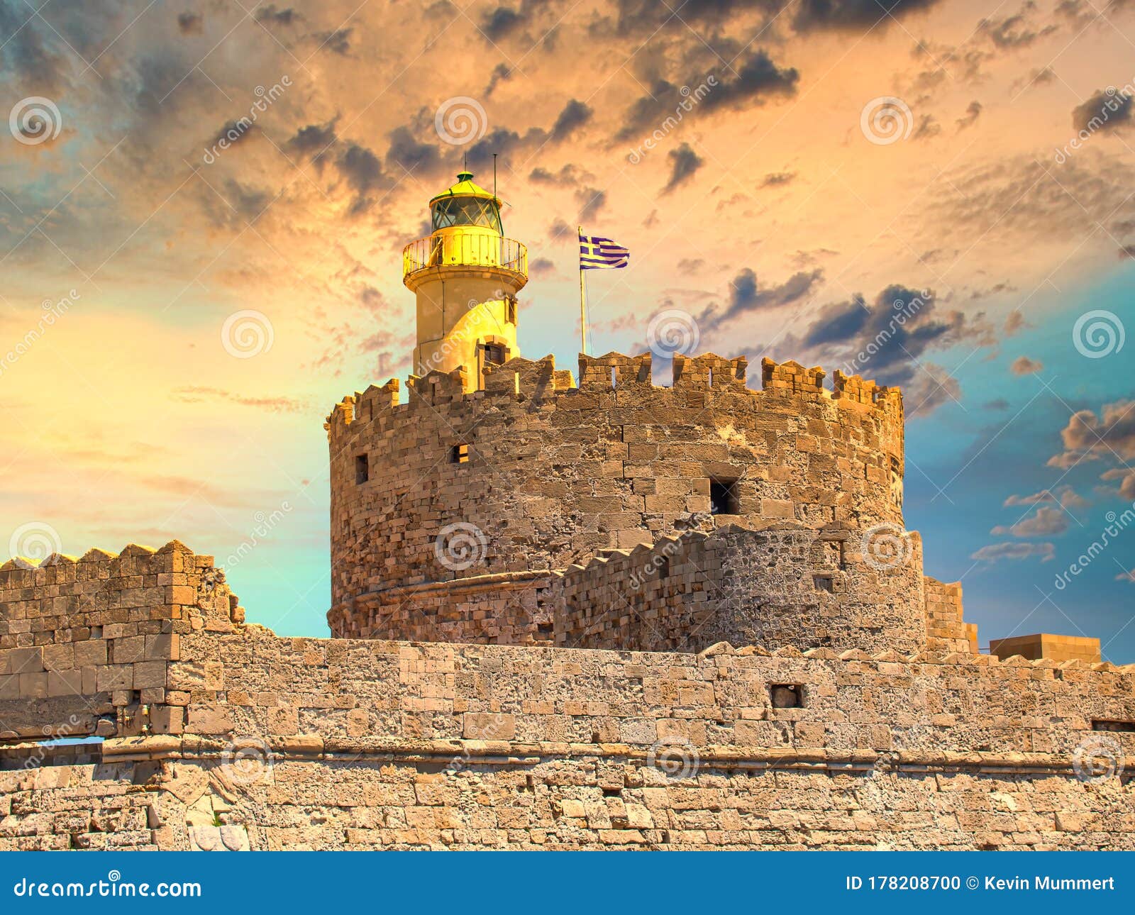 The Famous Lighthouse on Rhodes, Greece Stock Photo - Image of rhodes ...