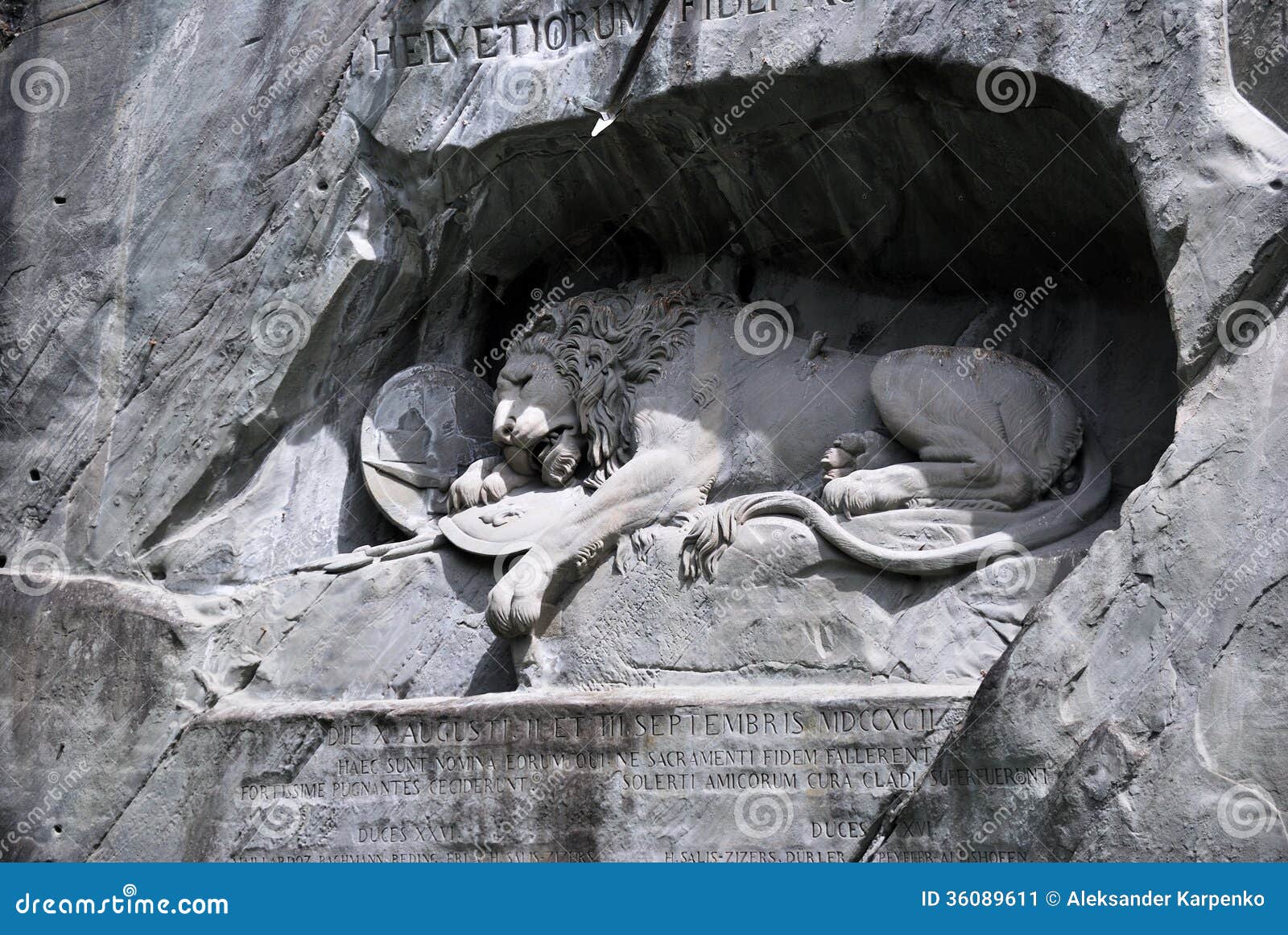 Famous Lion Monument in Lucerne Stock Image - Image of city, luzern ...