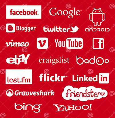 Famous logo collection editorial stock photo. Illustration of ...