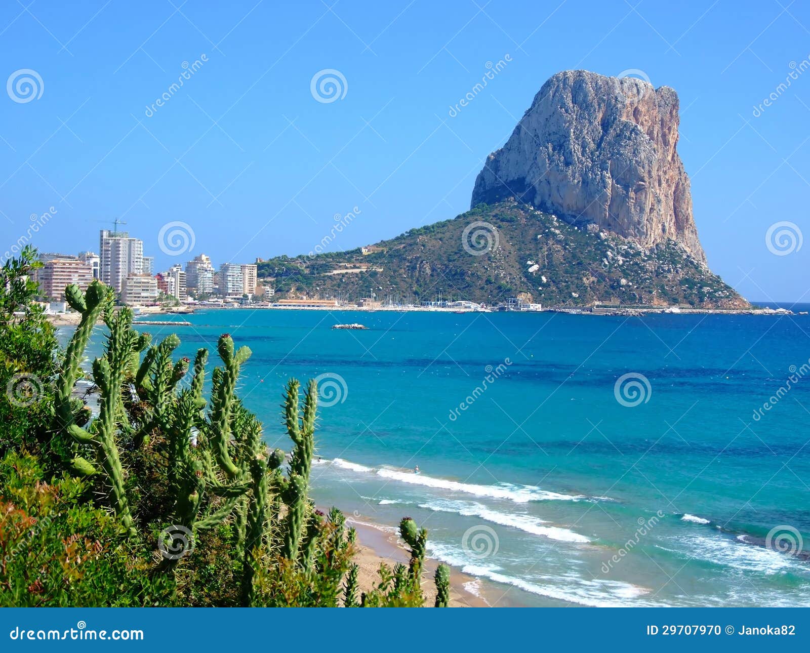 Beach in Calpe,Spain stock photo. Image of coast, mountain - 29707970