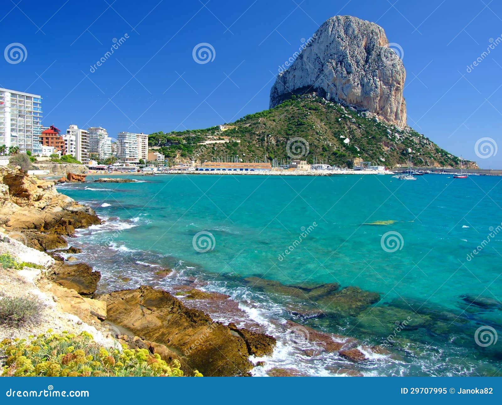 Beach in Calpe,Spain stock image. Image of ocean, calpe - 29707995