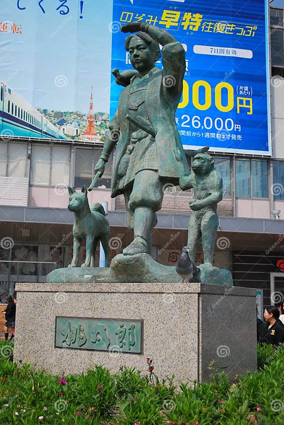 Famous Momotaro statue editorial image. Image of okayama - 20809310