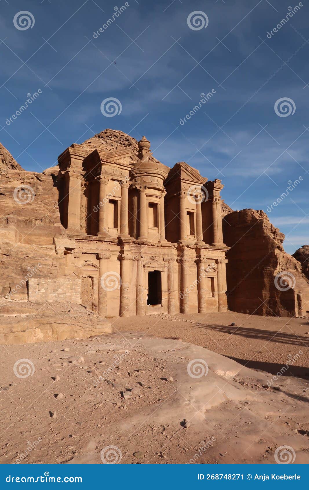 The Famous Monastery, Ad Deir, Ad-Dayr, El-deir, Petra, Jordan Stock ...