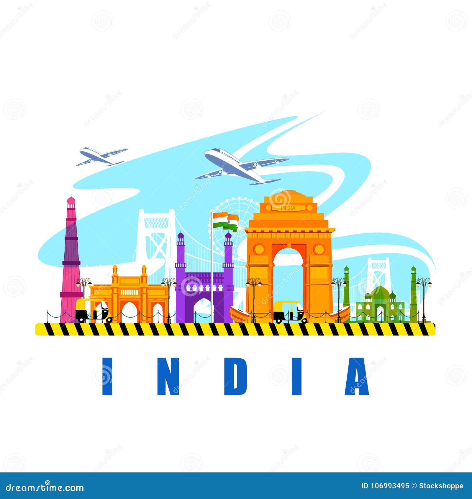 Tricolor Indian Flag Border Drame Design Vector | CartoonDealer.com ...